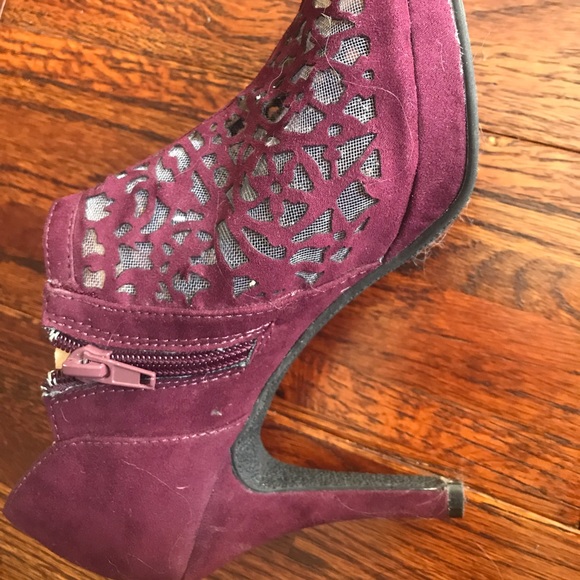 Shoes | Burgundy Mesh Heel | Poshmark